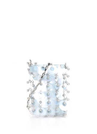 Paco Rabanne Kadın Payetli Troklu Zincir Askılı Çanta Bej EU