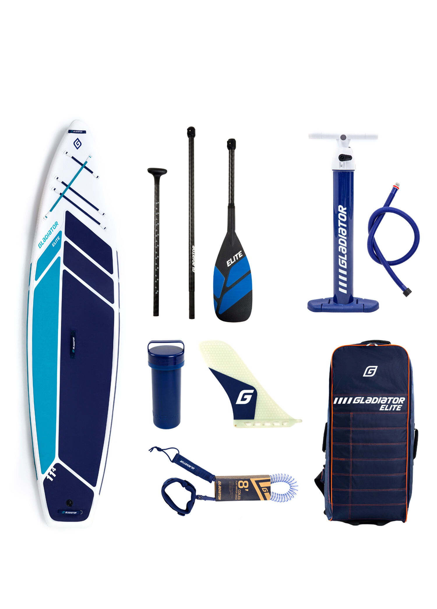 Gladiator - Elite 11'4 Paddle Surfing Full Pack Inflatable Sup Paddle Board