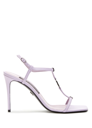 Dolce&gabbana Kadın Lila Logolu Deri Sandalet Mor 36 Eu
