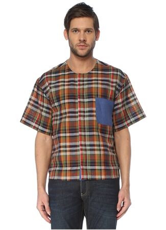 Pal Zileri Erkek Yeşil Kahverengi Ekose Desenli Cepli Gömlek 4 IT