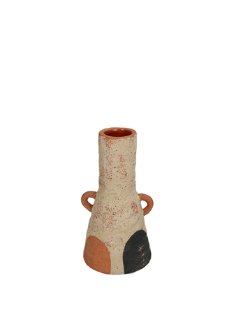 Kersten Colorblocked Kulp Detaylı Kil Vazo Çok Renkli Kersten Colorblocked Kulp Detaylı Kil Vazo Çok Renkli