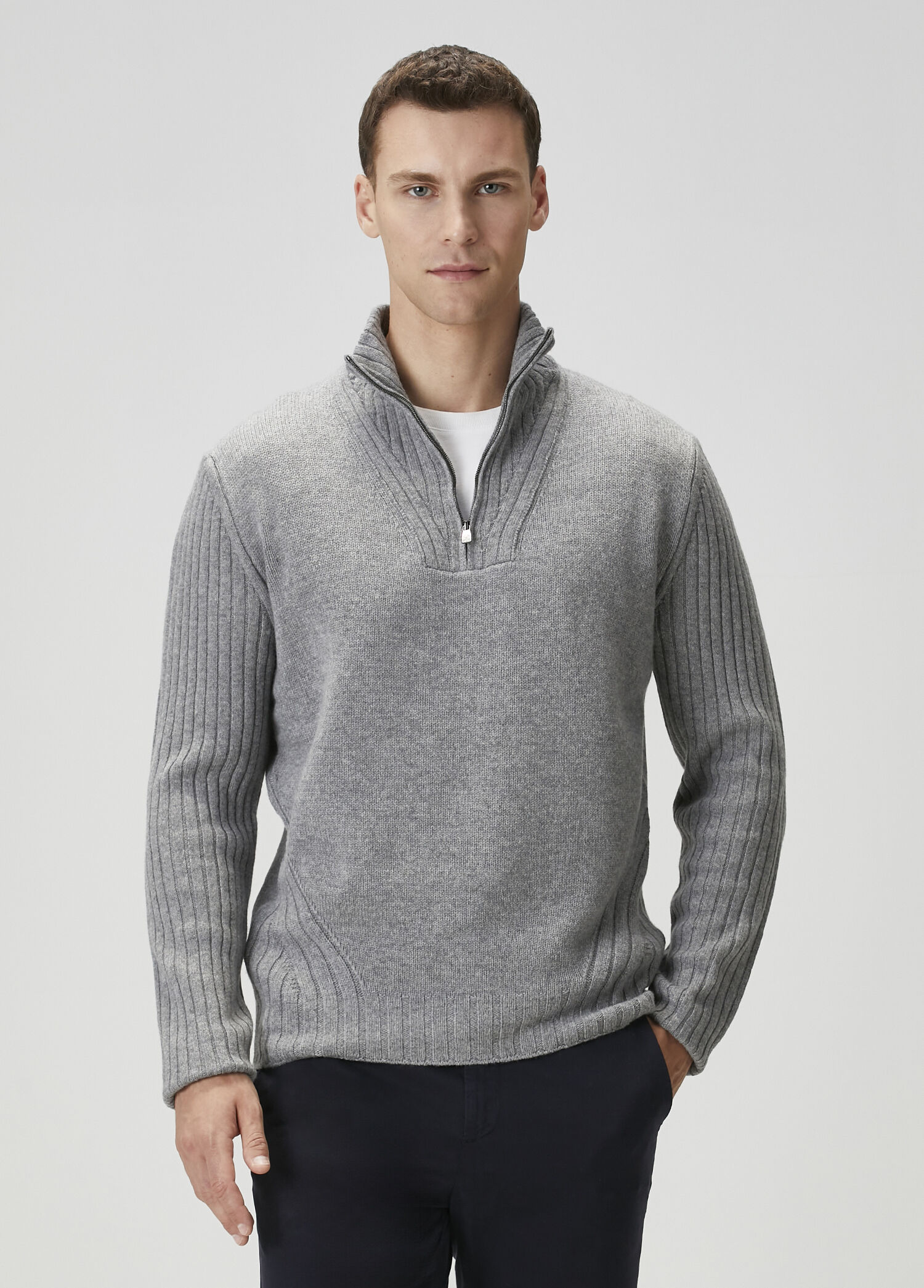 Corneliani - Grey Wool Knitwear