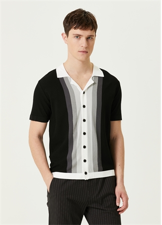 Academia Erkek Siyah Çizgili Triko Gömlek S Eu Academia Erkek Siyah Çizgili Triko Gömlek S Eu