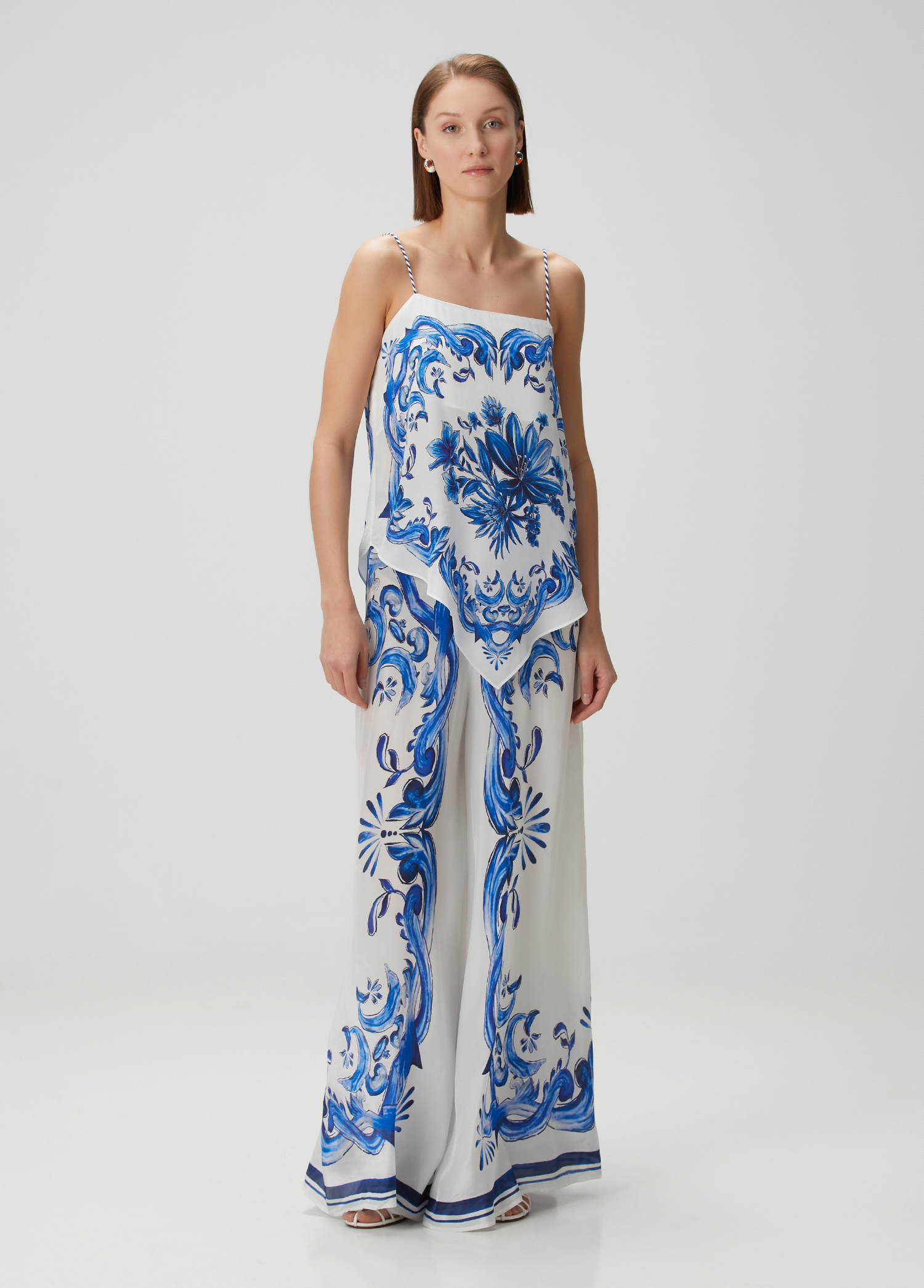 Farm Rio Mavi-Beyaz Kadın Garden Tiles Mavi Beyaz Pantolon 1718493 | Beymen