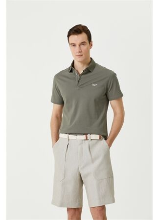 Zegna Erkek Haki Polo Yaka Logo Nakışlı T-shirt 50 It Zegna Erkek Haki Polo Yaka Logo Nakışlı T-shirt 50 It