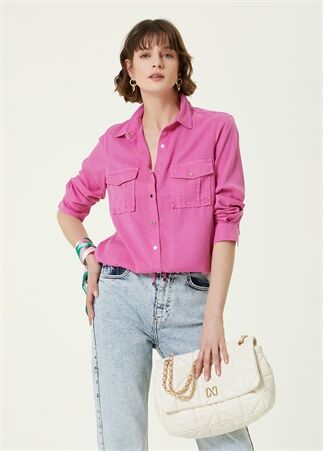 Network Kadın Basic Fit Şeftali Gömlek Pembe S EU Network Kadın Basic Fit Şeftali Gömlek Pembe S EU