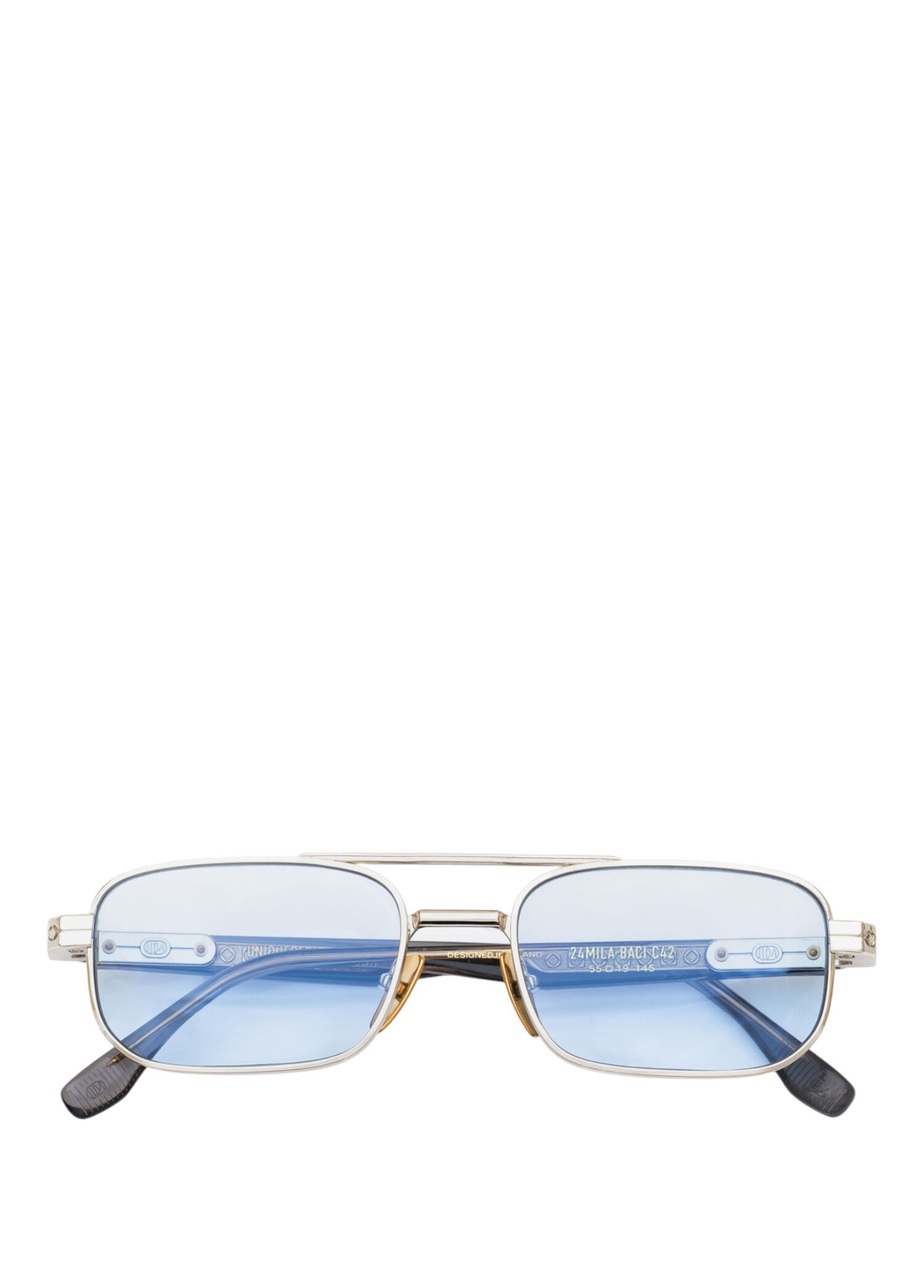 Unique Design Milano - 24Mila Baci Gold Smoked Combined Unisex Sunglasses