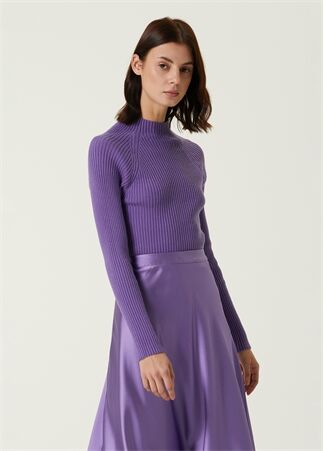 Network Kadın Slim Fit Mor Kazak M EU