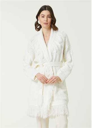 Beymen Collection Kadın Kırık Beyaz Kuşaklı Püskül Detaylı Hırka S Eu Beymen Collection Kadın Kırık Beyaz Kuşaklı Püskül Detaylı Hırka S Eu