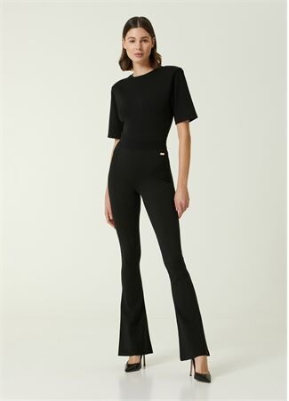 Schmart Kadın Siyah Bol Paça Pantolon S EU