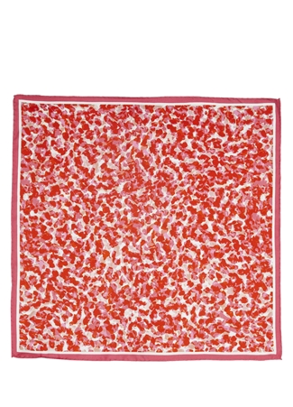 Beymen Club Kadın Şeftali Leopar Desenli 50x50 cm İpek Eşarp Pembe EU