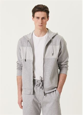 Isaia Erkek Gri Kapüşonlu Sweatshirt M Eu