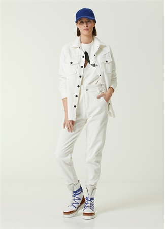 Beymen Club Kadın Ekru Yüksek Bel Kadife Pantolon Bej 34