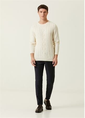 Palzileri Lab Erkek Lacivert Beli Kordonlu Yün Pantolon 50 IT