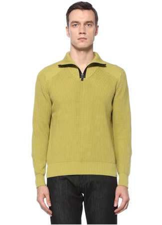 Canali Erkek Yeşil Dik Yaka Çizgi Dokulu Triko 50 It Canali Erkek Yeşil Dik Yaka Çizgi Dokulu Triko 50 It