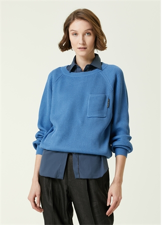 Brunello Cucinelli Kadın Mavi Bisiklet Yaka Cep Detaylı Kazak Xs Eu Brunello Cucinelli Kadın Mavi Bisiklet Yaka Cep Detaylı Kazak Xs Eu