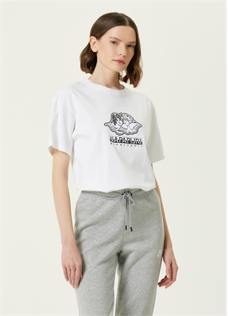Fiorucci X Napapijri Kadın X Beyaz Bisiklet Yaka T-shirt L Eu Fiorucci X Napapijri Kadın X Beyaz Bisiklet Yaka T-shirt L Eu