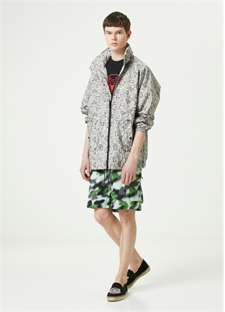 Kenzo Erkek Yeşil Kamuflaj Desenli Kargo Bermuda 36 US Kenzo Erkek Yeşil Kamuflaj Desenli Kargo Bermuda 36 US