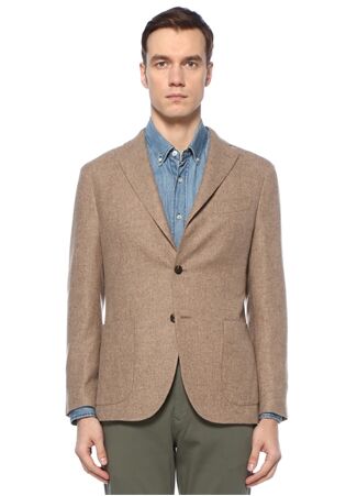 Boglioli Erkek Bej Kelebek Yaka Yün Ceket 54 IT
