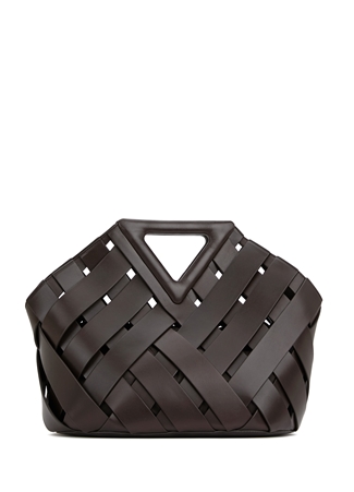 Bottega Veneta Kadın Point Kahverengi Deri Çanta EU Bottega Veneta Kadın Point Kahverengi Deri Çanta EU