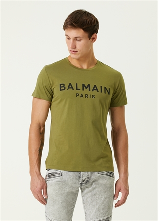 Balmain Erkek Haki Logo Detaylı T-shirt S EU Balmain Erkek Haki Logo Detaylı T-shirt S EU