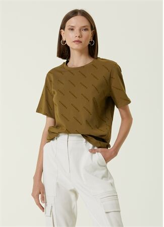 Academia Kadın Haki Bisiklet Yaka Logo Desenli T-shirt S Academia Kadın Haki Bisiklet Yaka Logo Desenli T-shirt S