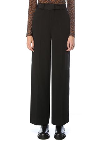 Ganni Kadın Siyah Yüksek Bel Kemerli Twill Pantolon 34 FR