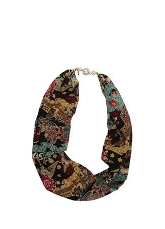 Etro Kadın Colorblocked Desenli İpek Fular Kolye EU