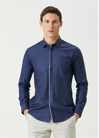 Pal Zileri Erkek Lacivert Biyeli Gömlek 40 IT Pal Zileri Erkek Lacivert Biyeli Gömlek 40 IT