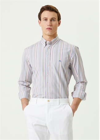 Etro Erkek Renkli Çizgili Gömlek 38 IT Etro Erkek Renkli Çizgili Gömlek 38 IT