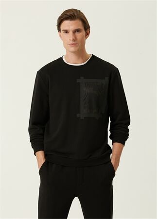 Network Erkek Slim Fit Siyah Sweatshirt L EU
