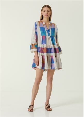 Devotion Kadın V Yaka Çizgi Desenli Motifli Tunik Mor XS EU Devotion Kadın V Yaka Çizgi Desenli Motifli Tunik Mor XS EU