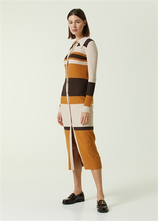 Dodo Bar Or Kadın Colorblocked Şeritli Midi Elbise 40 IT Dodo Bar Or Kadın Colorblocked Şeritli Midi Elbise 40 IT