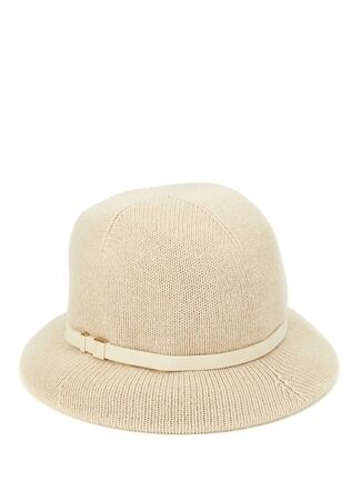 Inverni Kadın Bej Bant Detaylı Kaşmir Şapka 56 EU