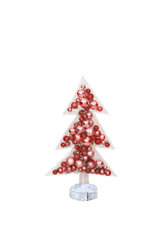 Mxhome Kırmızı Top Detaylı Ağaç Formlu Obje