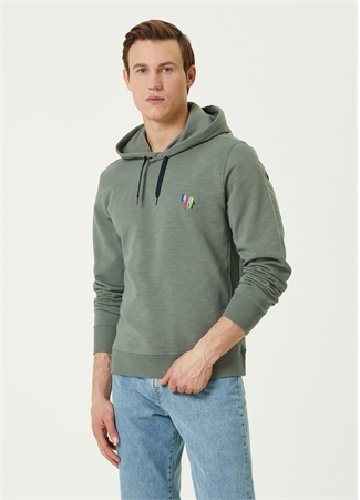 Ps By Paul Smith Erkek Haki Kapüşonlu Logolu Organik Pamuk Sweatshirt S Eu Ps By Paul Smith Erkek Haki Kapüşonlu Logolu Organik Pamuk Sweatshirt S Eu