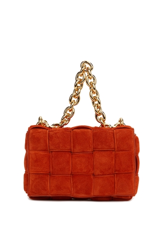 Bottega Veneta Kadın Chain Cassette Kiremit Deri Omuz Çantası Kırmızı EU Bottega Veneta Kadın Chain Cassette Kiremit Deri Omuz Çantası Kırmızı EU