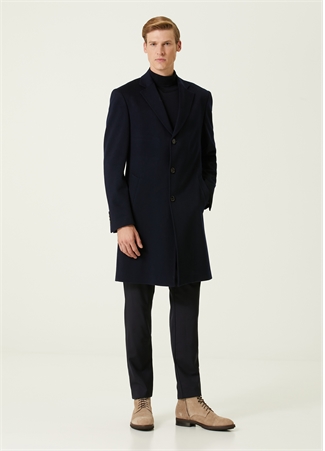 Beymen Collection Erkek Lacivert Kelebek Yaka Yün Palto 54 IT Beymen Collection Erkek Lacivert Kelebek Yaka Yün Palto 54 IT