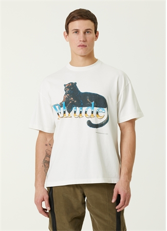 Rhude Erkek Beyaz Logo Baskılı Figür Detaylı T-shirt S EU Rhude Erkek Beyaz Logo Baskılı Figür Detaylı T-shirt S EU