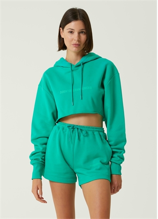 SOONTOBEANNOUNCED Kadın Yeşil Logo Baskılı Cropped Sweatshirt M EU SOONTOBEANNOUNCED Kadın Yeşil Logo Baskılı Cropped Sweatshirt M EU