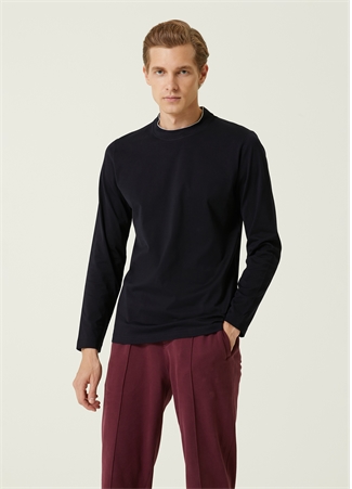 Brunello Cucinelli Erkek Lacivert Bisiklet Yaka Biyeli Sweatshirt 54 IT Brunello Cucinelli Erkek Lacivert Bisiklet Yaka Biyeli Sweatshirt 54 IT