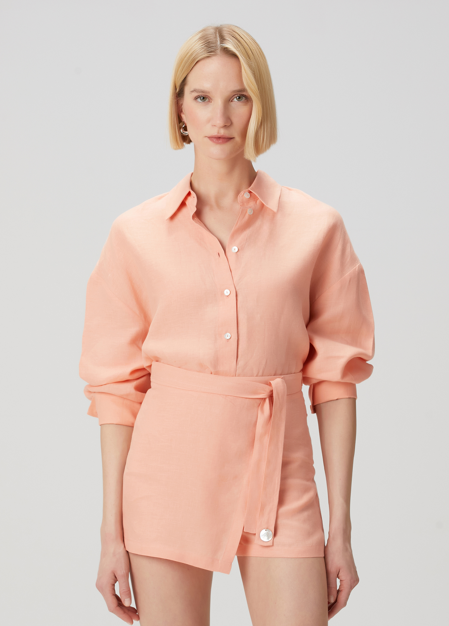 Dor Raw Luxury - The First Light Of The Day Somon Keten Gömlek - Somon ...