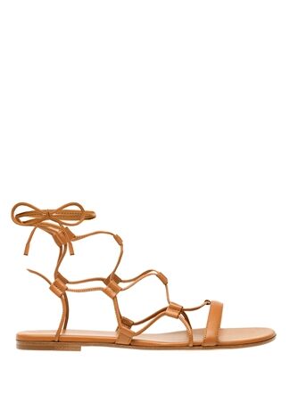 Gianvito Rossi Kadın Giza Taba Deri Sandalet Turuncu 36 EU
