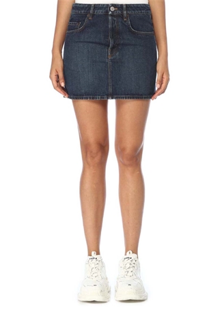 Balenciaga Kadın Düşük Bel Mini Jean Etek Mavi 36 FR