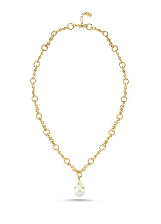 Berrin Özkan Kadın Shining Beyaz Gold İncili Kolye EU Berrin Özkan Kadın Shining Beyaz Gold İncili Kolye EU