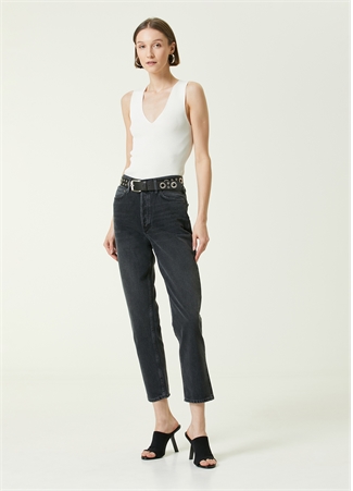 Agolde Kadın Fen Relaxed Tapered Fit Siyah Jean Pantolon 26 US