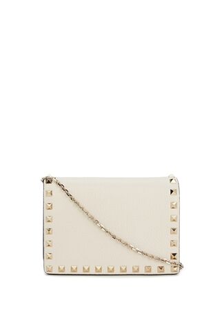 Valentino Garavani Kadın Rockstud Beyaz Deri Çanta EU
