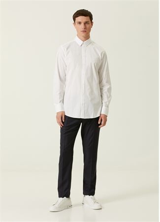 Dolce&Gabbana Erkek Lacivert Beli Kordonlu Yün Pantolon 46 IT