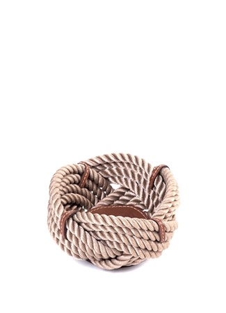 Marricreo Bej Medium Şerit Dokulu Sepet Marricreo Bej Medium Şerit Dokulu Sepet