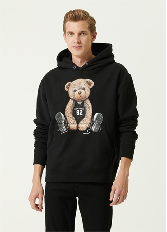 Domrebel Erkek Siyah Kapüşonlu Ayıcık Baskılı Sweatshirt XL EU Domrebel Erkek Siyah Kapüşonlu Ayıcık Baskılı Sweatshirt XL EU